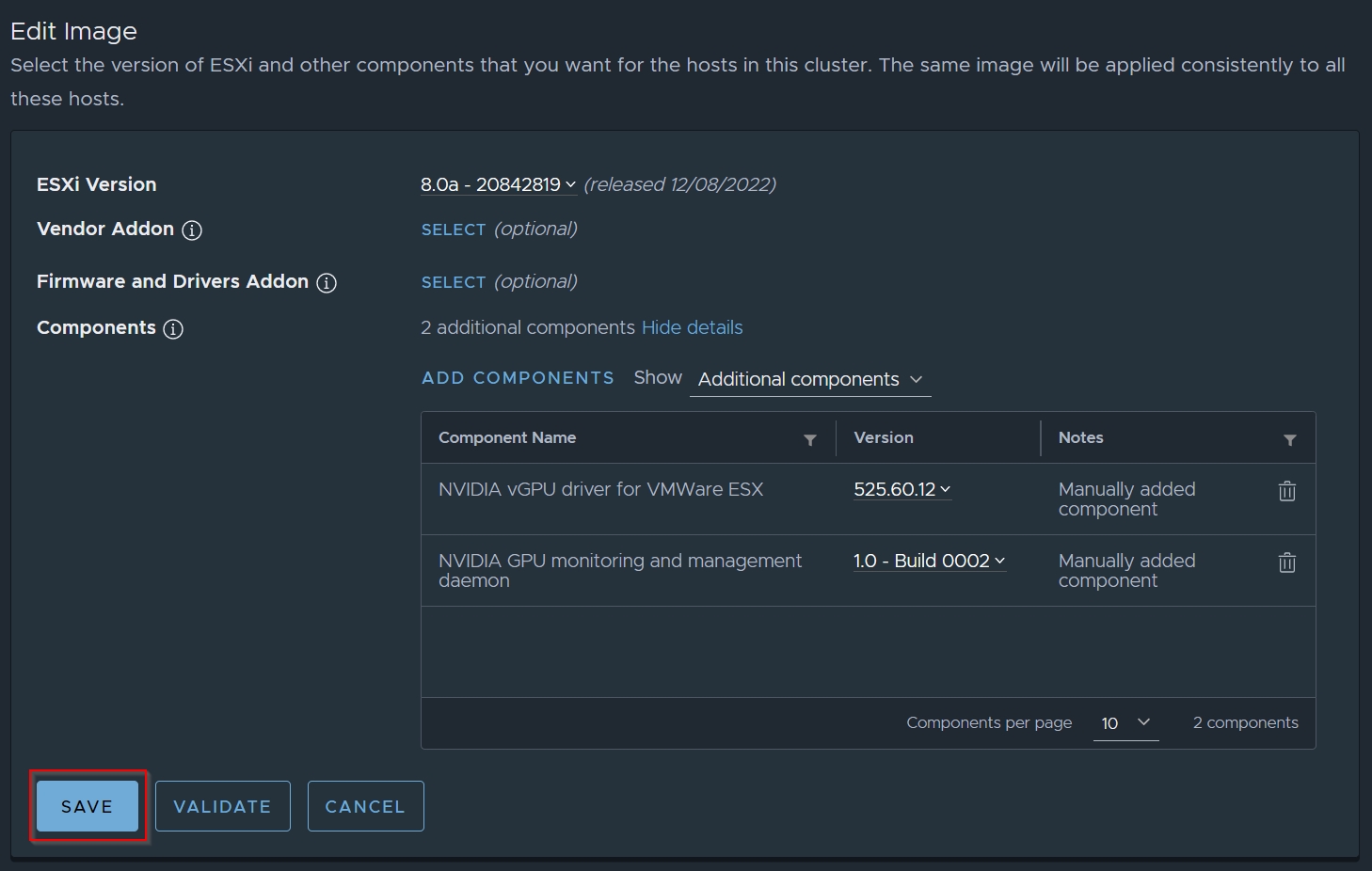 Quick Tip: Add additional Components to the Image for ESXi Hosts provided by vSphere Lifecycle ...